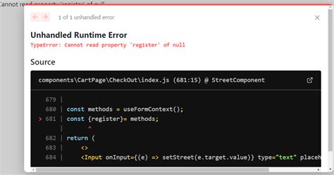 Cannot Read Property Register Of Null · React Hook Form · Discussion 5133 · Github