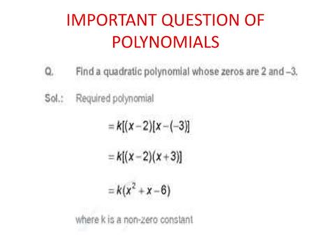 Class 10 Maths Ch Polynomial Ppt Pptx