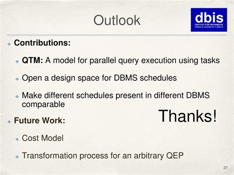 Ppt Query Task Model Qtm Modeling Query Execution With Tasks Powerpoint Presentation Id