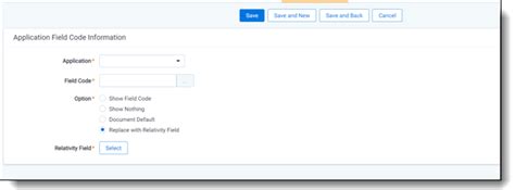 Application Field Codes