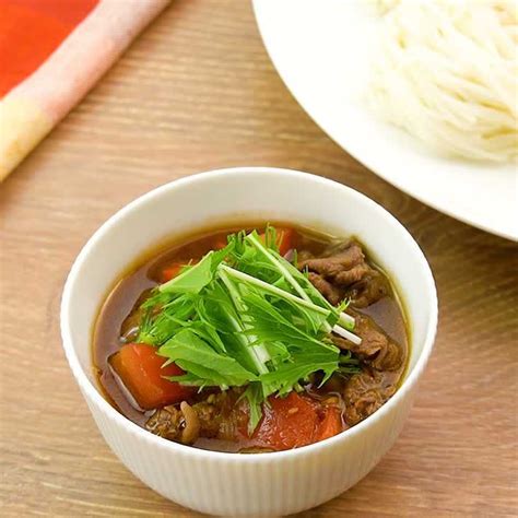 食べ応え満点♪ 牛トマつけだれそうめんのレシピ動画・作り方 デリッシュキッチン