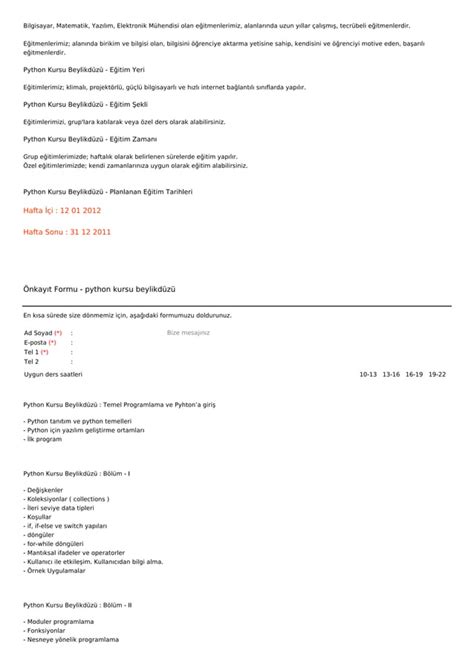 Python Kursu Beylikduzu PDF Python Kursu Beylikduzu PDF