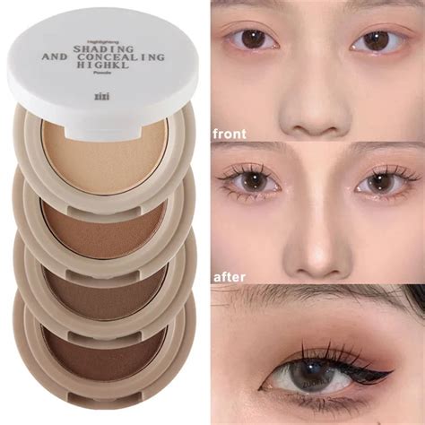 4 In 1 매트 아이섀도우 컨투어링 하이라이트 팔레트 펄리 블러쉬 4 레이어 아이섀도우 어스 컬러 다기능 메이크업 팔레트