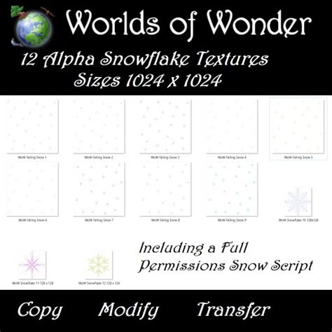 Second Life Marketplace Wow 12 Falling Snow Textures Snow Script