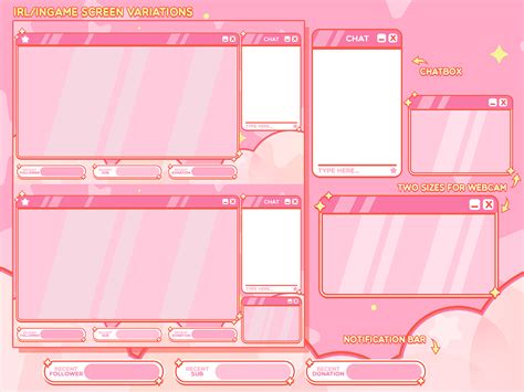 Animated Cute Pink Starry Chatbox Stream Package On Behance