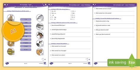 Esl Curriculum Level 1 Lesson 9 Worksheet Teacher Made