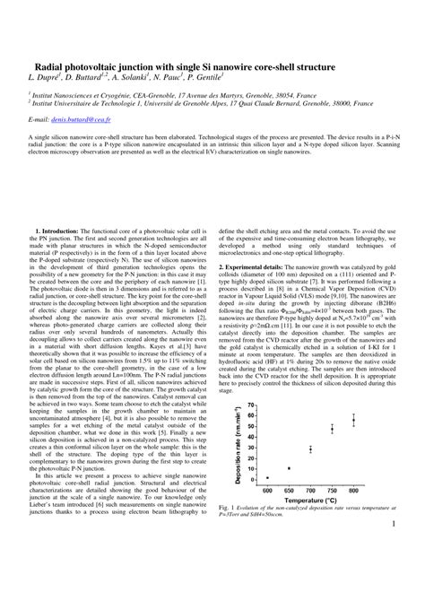 Pdf Radial Photovoltaic Junction With Single Si Nanowire Coreshell