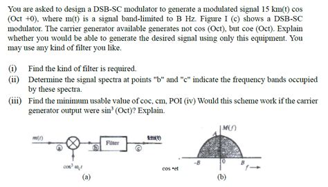 You Are Asked To Design A Dsb Sc Modulator To