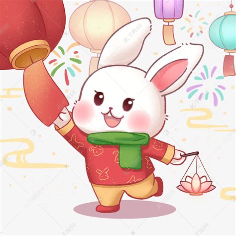 兔子形象兔年元宵素材图片免费下载 千库网