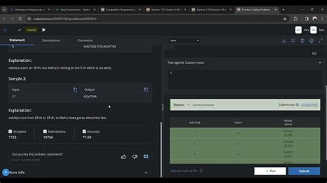 Practice Coding Problem Codechef 119 Advitiya Java Solutions Youtube