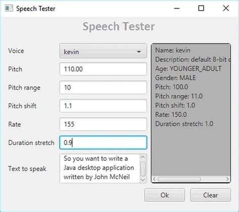Javafx Text To Speech Application Demo