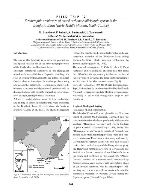 Pdf Stratigraphic Architeture Of Mixed Carbonate Siliciclastic System In The Bonifacio Basin