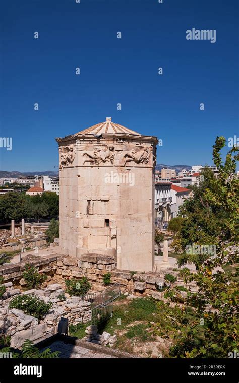 Tower Of The Winds Octagonal Pentelic Marble Clocktower In The Roman