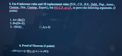5 Use 8 Inference Rules And 10 Replacement Rules