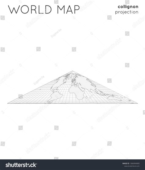 World Map Globe Collignon Projection Graticule Stock Vector Royalty Free 1366994000 Shutterstock