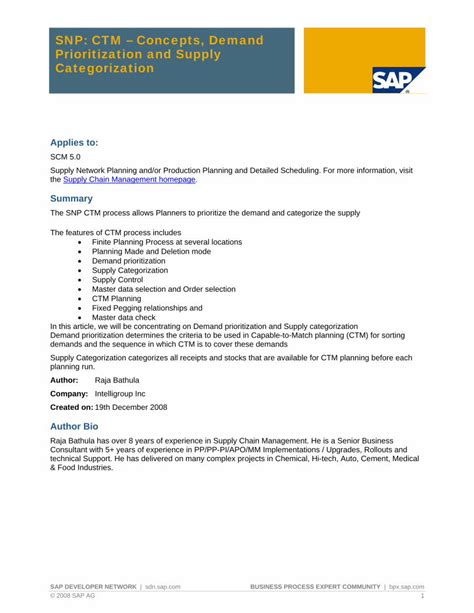 Pdf Ctm Concepts Demand Prioritization And Supply Categorization Dokumentips