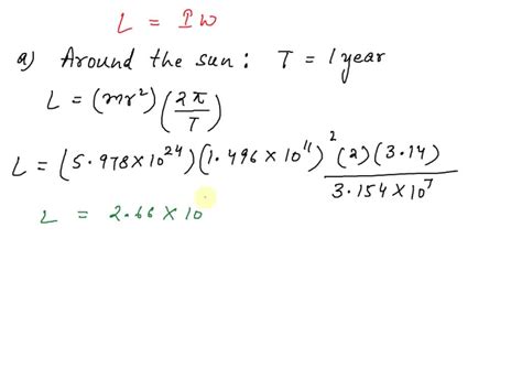 Solved Compute The Angular Momentum Of The Earth Arising From Thefollowing Motions A Earths
