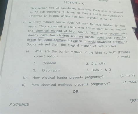 This Section Has 02 Case Based Questions Each Case Is Followed By 03 Sub