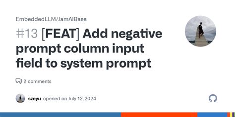 Feat Add Negative Prompt Column Input Field To System Prompt · Issue