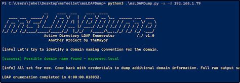 MsLDAPDump LDAP Enumeration Tool RedPacket Security
