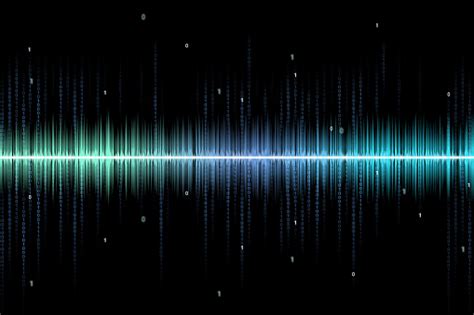 추상 블루 리듬 디지털 음파와 검은 배경에 바이너리 코드 사운드 파형 디스코 춤에 대한 스톡 사진 및 기타 이미지 디스코 춤 침묵 레이저 Istock