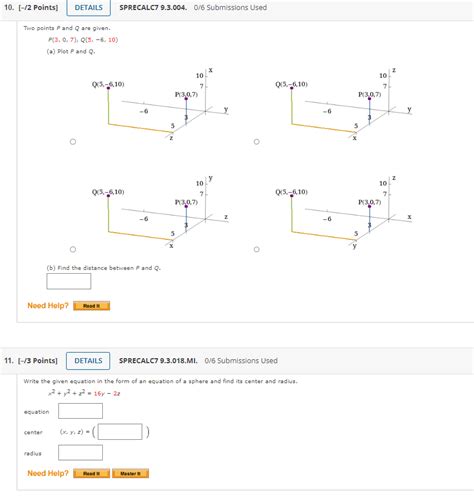 solved two points p and q are given p 3 0 7 q 5 −6 10 a