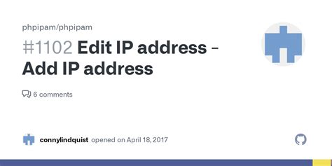 edit ip address add ip address · issue 1102 · phpipam phpipam · github