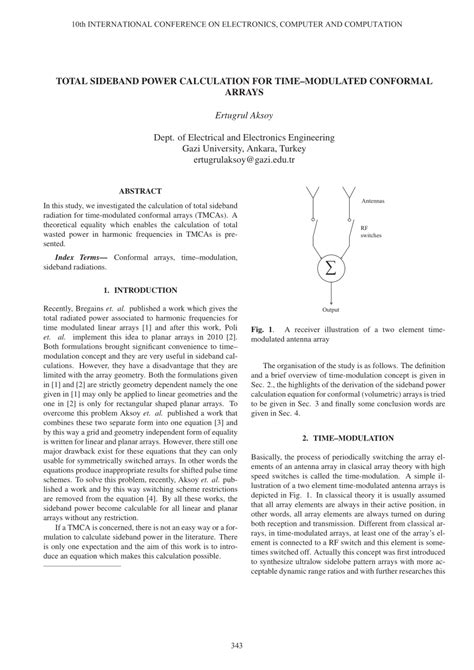 Pdf Total Sideband Power Calculation For Time Modulated Conformal Arrays