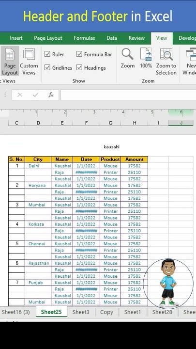 Excel Interview Question Header And Footer In Excel Excel Exceltips Exceltutorial Msexcel