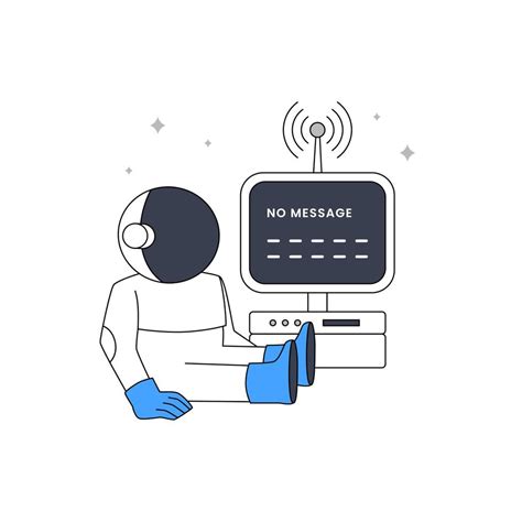 No Message At Screen Computer At Space With Galaxy For No Data Or Chat