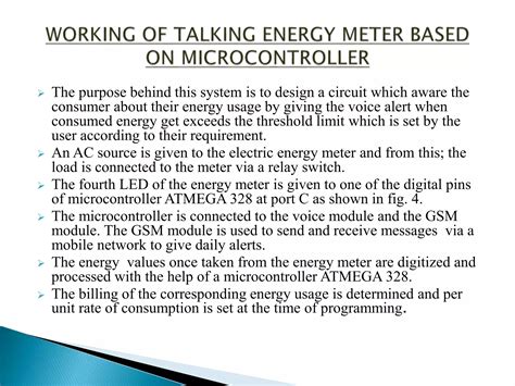 talking energy meter based on microcontroller ppt ppt