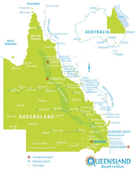 Queensland Tourism Map Queensland Australia