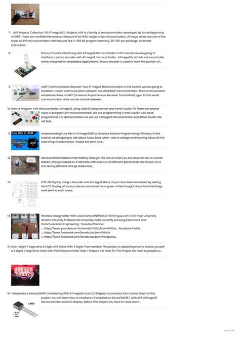 Avr Atmega8 Microcontroller Based Projects List Atmega32 Avrpdf