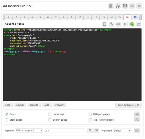 ad inserter pro advanced wordpress ad management plugin