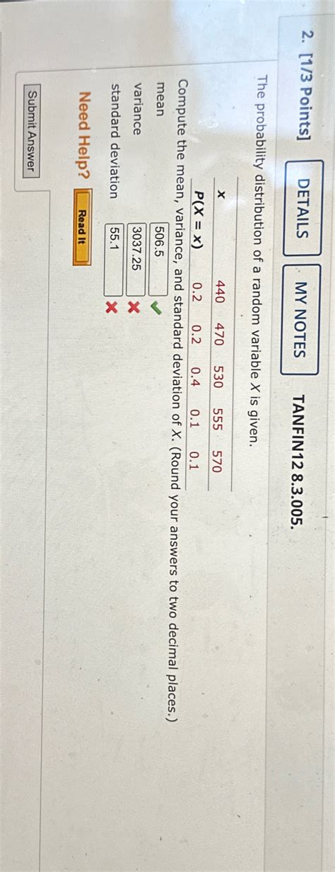Solved How Would I Solve The Variance And Standard Deviation
