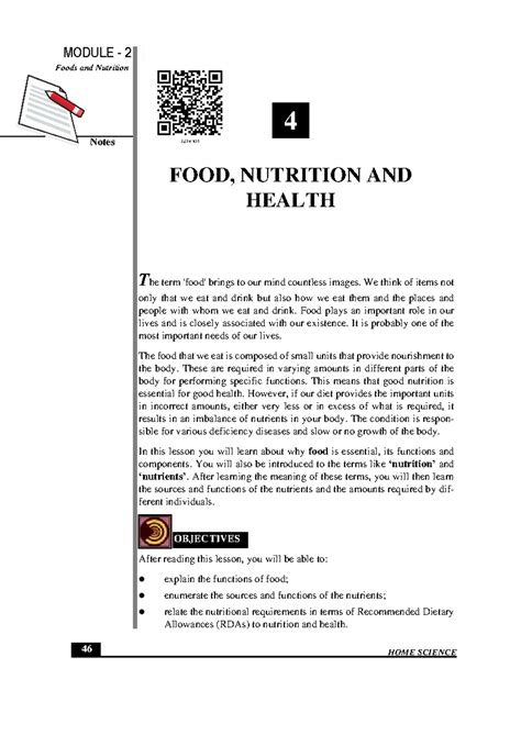 321 E Lesson 4 A Definition Of Food Nutrients Nutrition Health Balanced Diet Module
