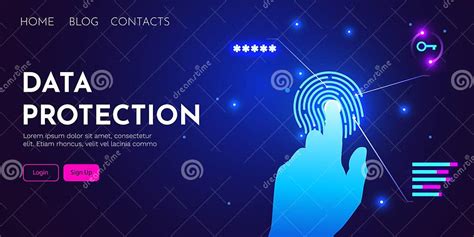 Hand Touch Fingerprint Scanner Biometrics Identify Authorization Stock Vector Illustration Of