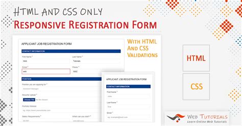 Registration Form In Html And Css