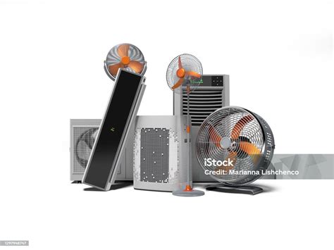 그림자가 있는 흰색 배경에 대한 열 환기및 에어컨에서 냉각되는 3d 렌더링 개념 0명에 대한 스톡 사진 및 기타 이미지 0명 공기조화 금속 Istock