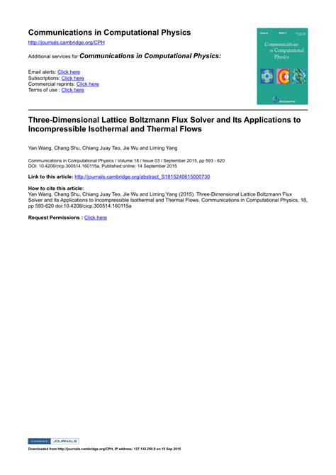Pdf Three Dimensional Lattice Boltzmann Flux Solver And Its
