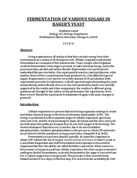 Ethanol Fermentation Lab Report At Julie Lundy Blog