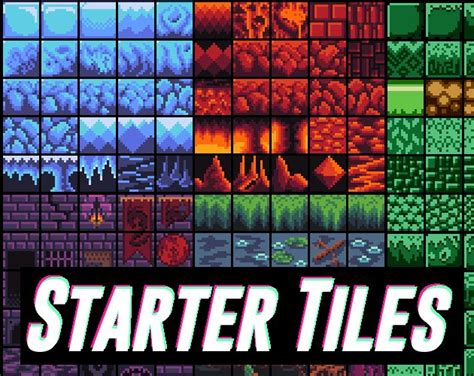 Starter Tiles For Pixel Art Platformer 16x16