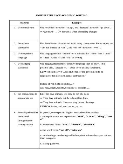 Some Features Of Academic Writing Pdf