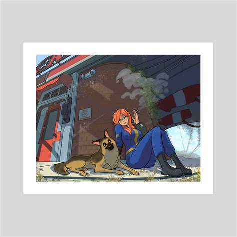 Fallout 4 Fan Art Chilling With Dogmeat An Art Print By Fritzyhoho
