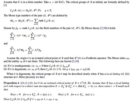 Analysis Question About Morse Theory In Hilbert Space Mathematics