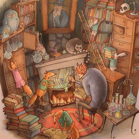 Иллюстрация Дом Волшебника в стиле книжная графика Мозаичное искусство