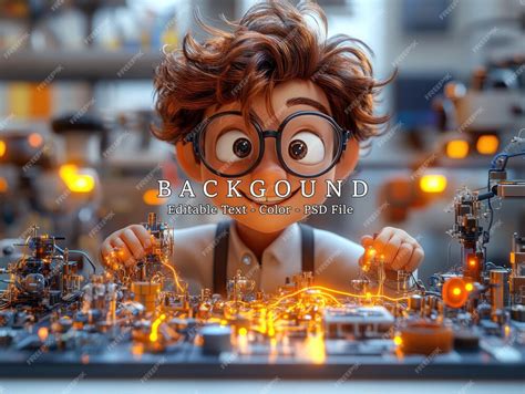 Curious Young Inventor Premium Ai Generated Psd
