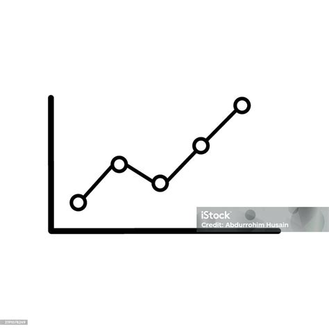 원 점이 있는 꺾은선형 차트 아이콘입니다 검은 차트 아이콘 벡터 일러스트 레이 션 성장 통계 아이콘 그림입니다 0명에 대한 스톡 벡터 아트 및 기타 이미지 Istock