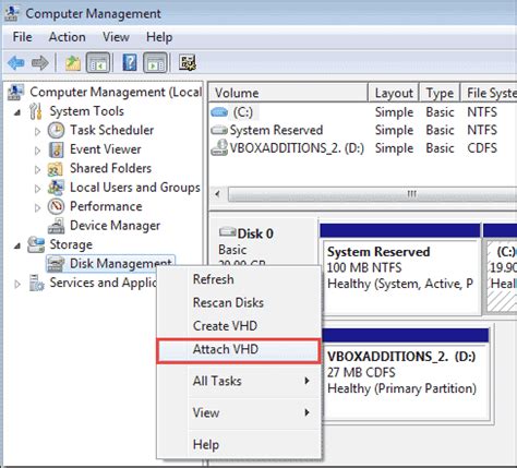 Create Or Mount A Virtual Hard Disk In A Computer