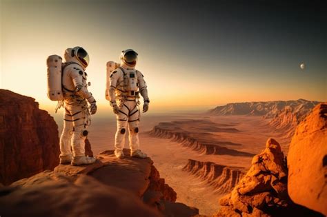 Premium Ai Image Astronaut Exploring Planet Mars In Space